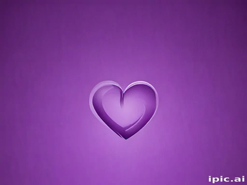 A Beautiful Purple Heart Shape Gleaming Against a Soft Background