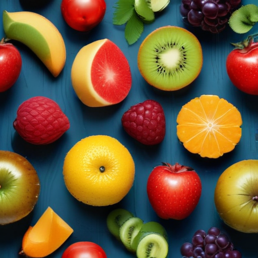 A Colorful Array of Fresh Fruits Displayed on a Vibrant Background