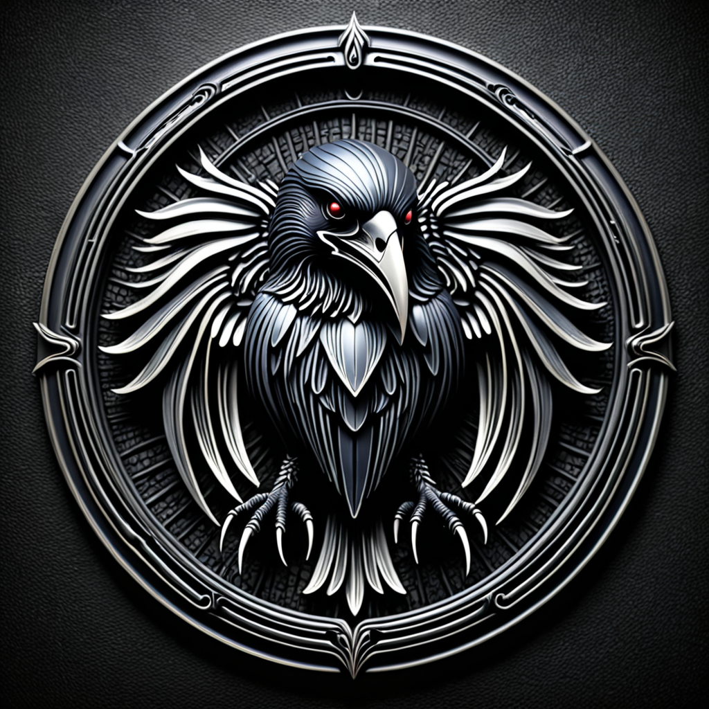 Screaming raven logotype giger style