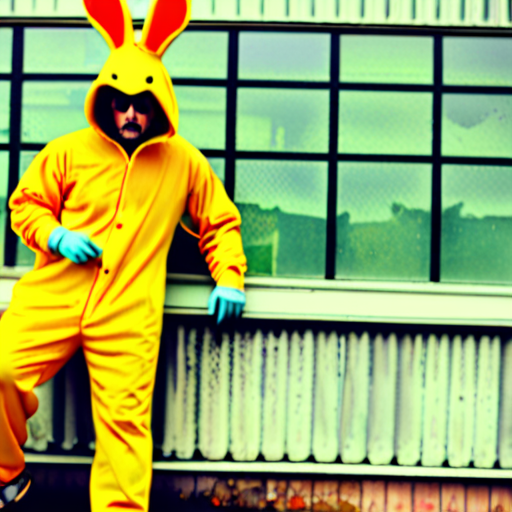 serial killer in a yellow rabbit suit