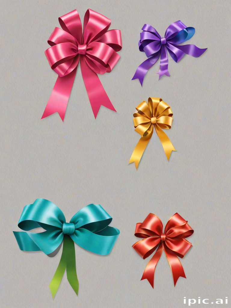 Colorful Variety of Decorative Ribbons in Different Styles and Sizes