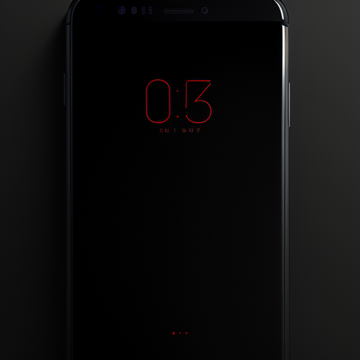 Digital Clock Displaying Time in Red on a Black Smartphone Screen