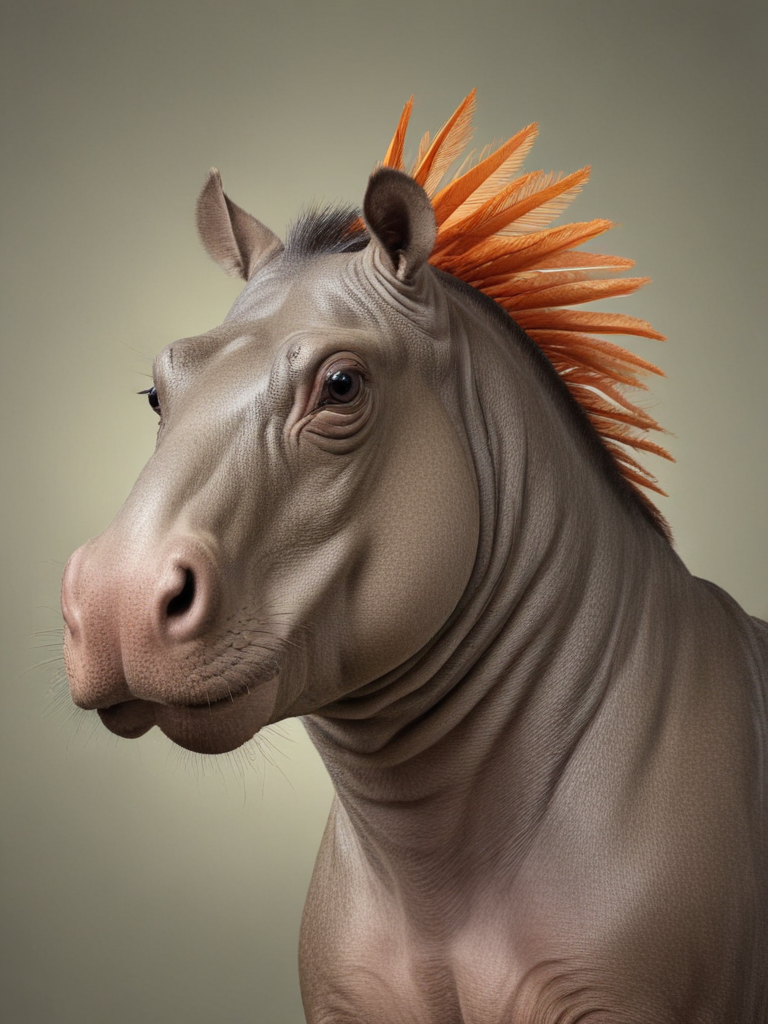 a fictitious animal, with the body of a hippopotamus, the head of a ...