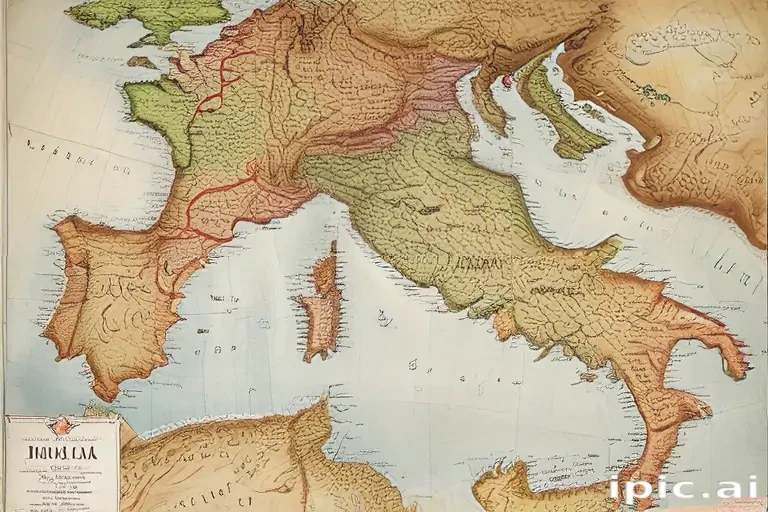 Detailed Historical Map of Italy Highlighting Geographic Features and ...