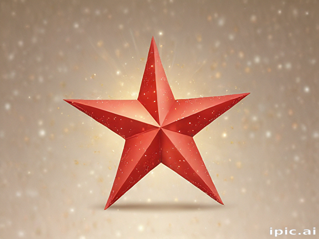 Shining Red Star with Sparkling Background for Festive Celebrations and ...