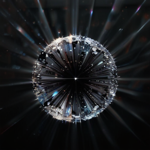 Intricate Crystal Sphere Radiating Light in a Dark Cosmic Background