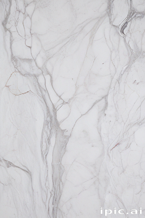 Elegant White Marble Surface with Intricate Gray Veins and Patterns.