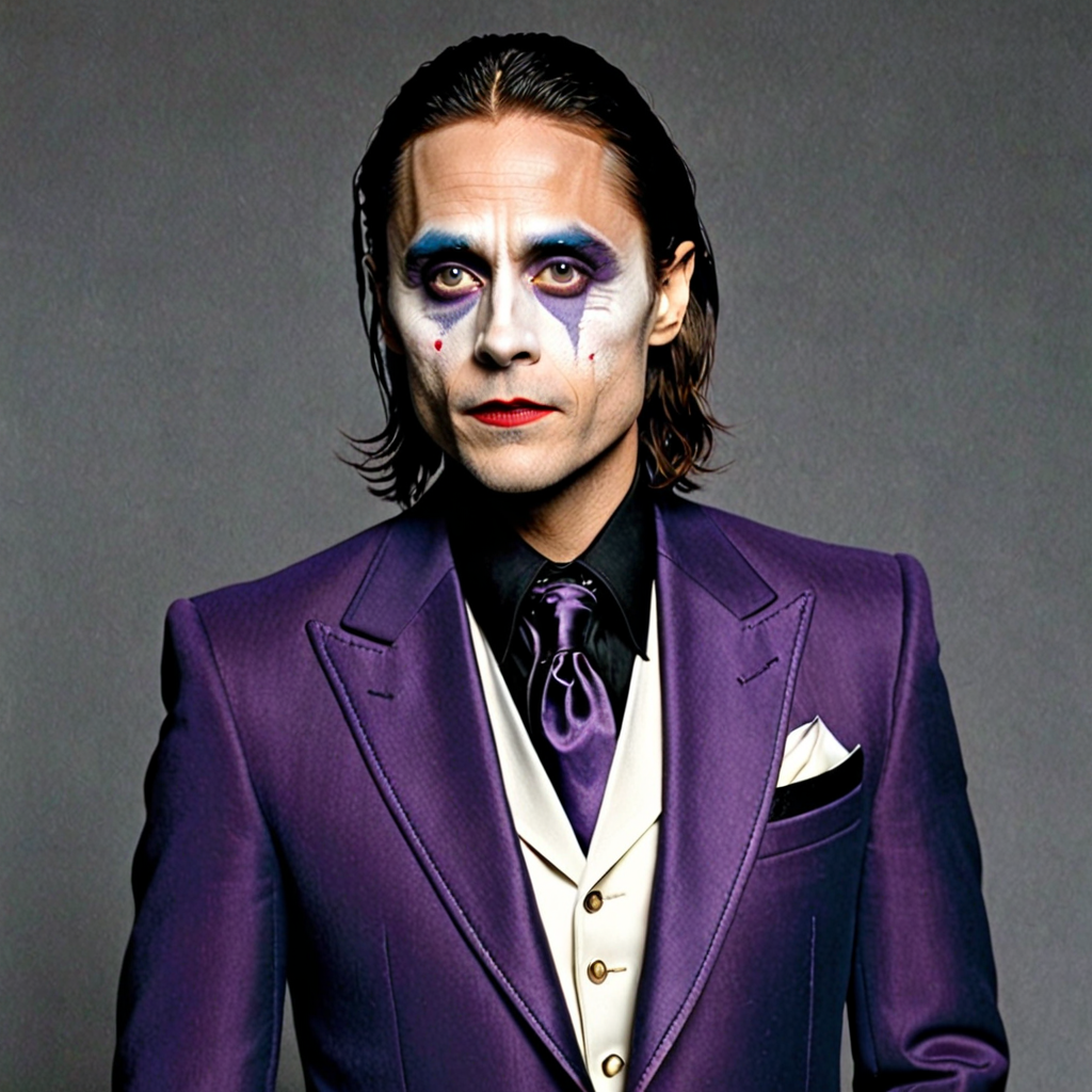 Joker jared leto use a purple suit