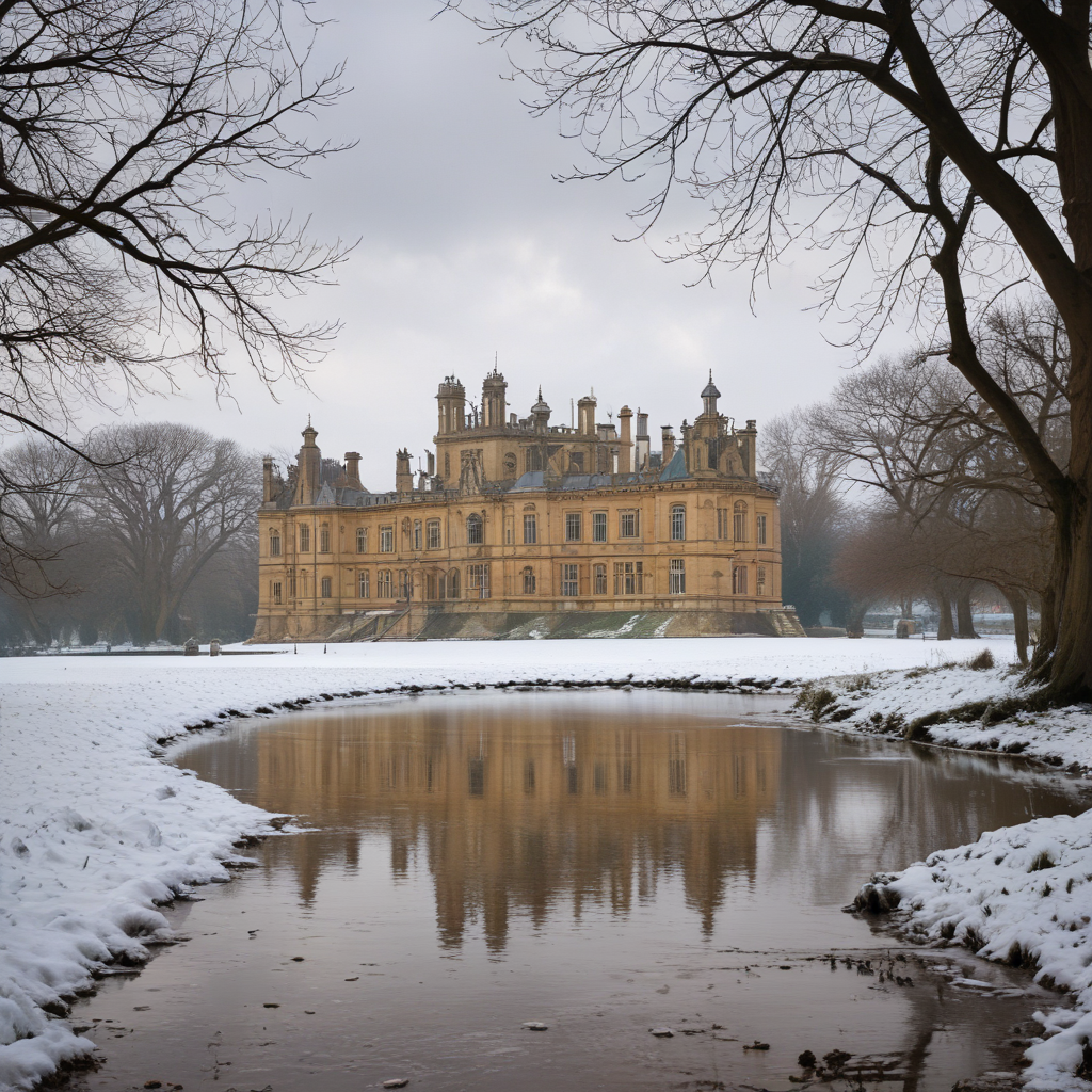 wollaton hall background, winter