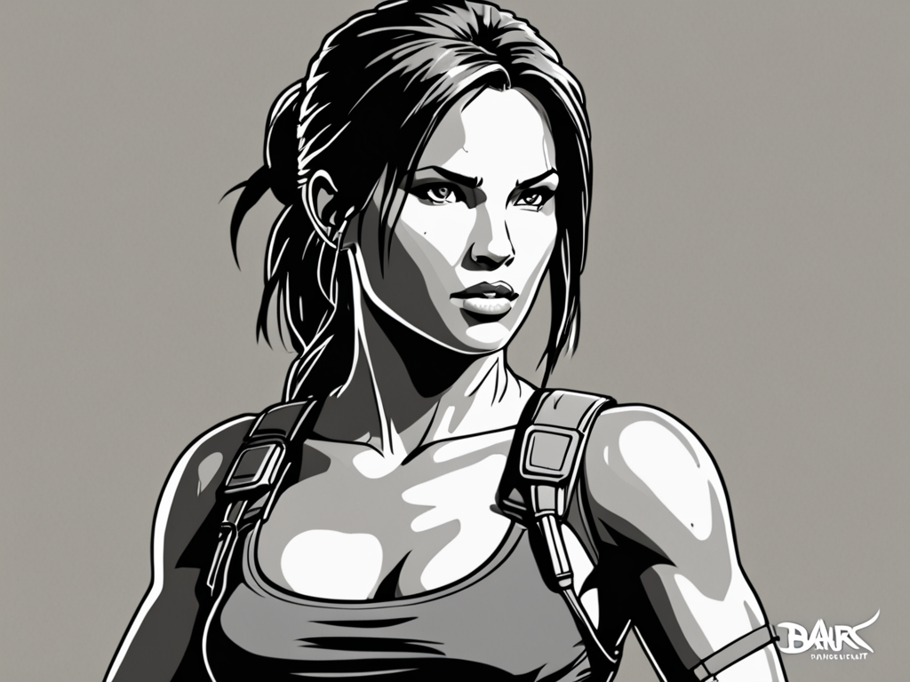Lara Croft line art