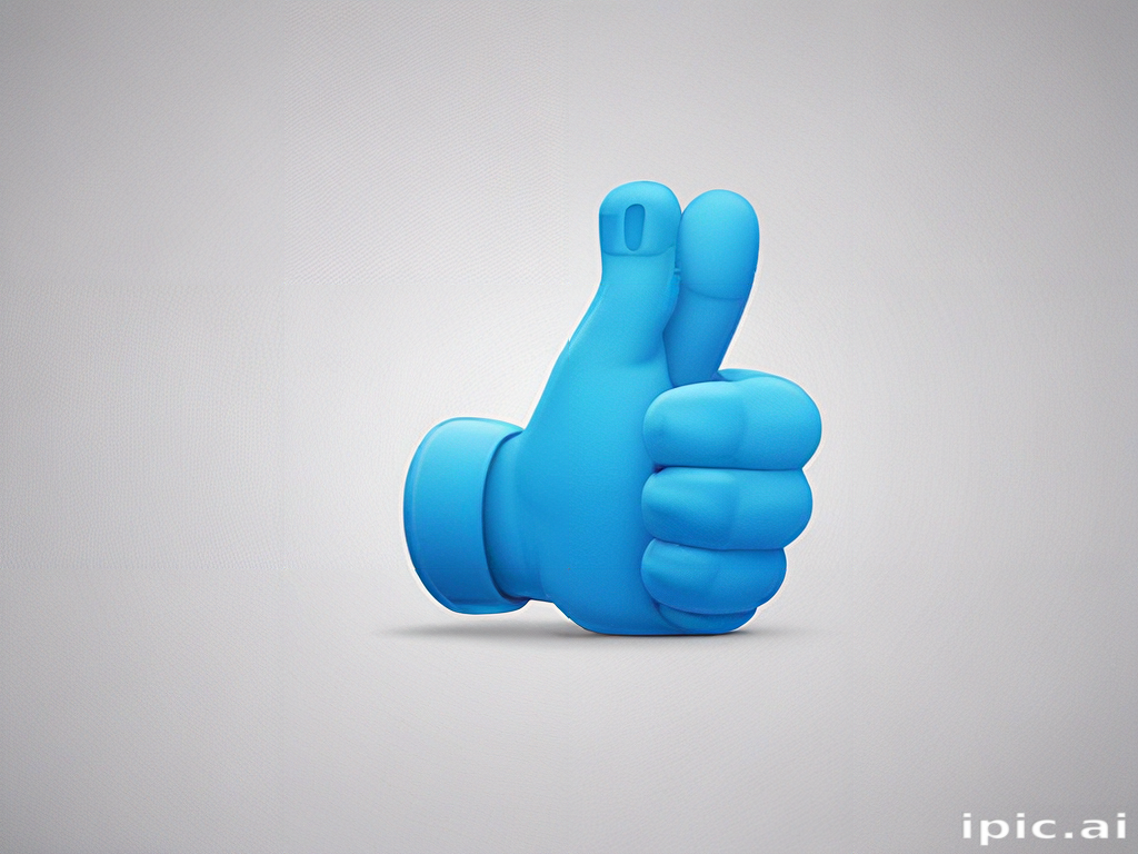 A Bright Blue Thumbs Up Gesture Symbolizing Approval and Positivity
