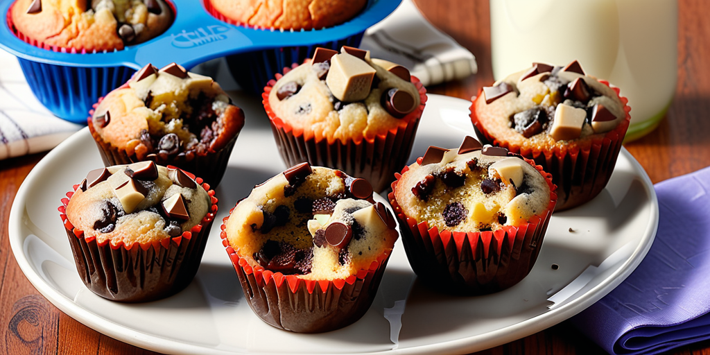 Delicious Chocolate Chip Muffins Topped with White Chocolate and Dark ...
