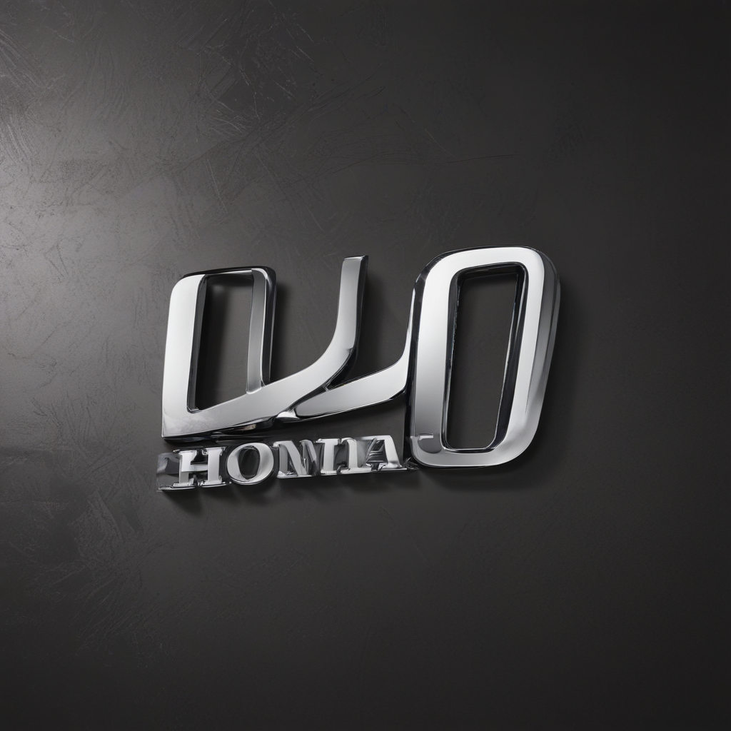 honda stylish text in chrome texture
