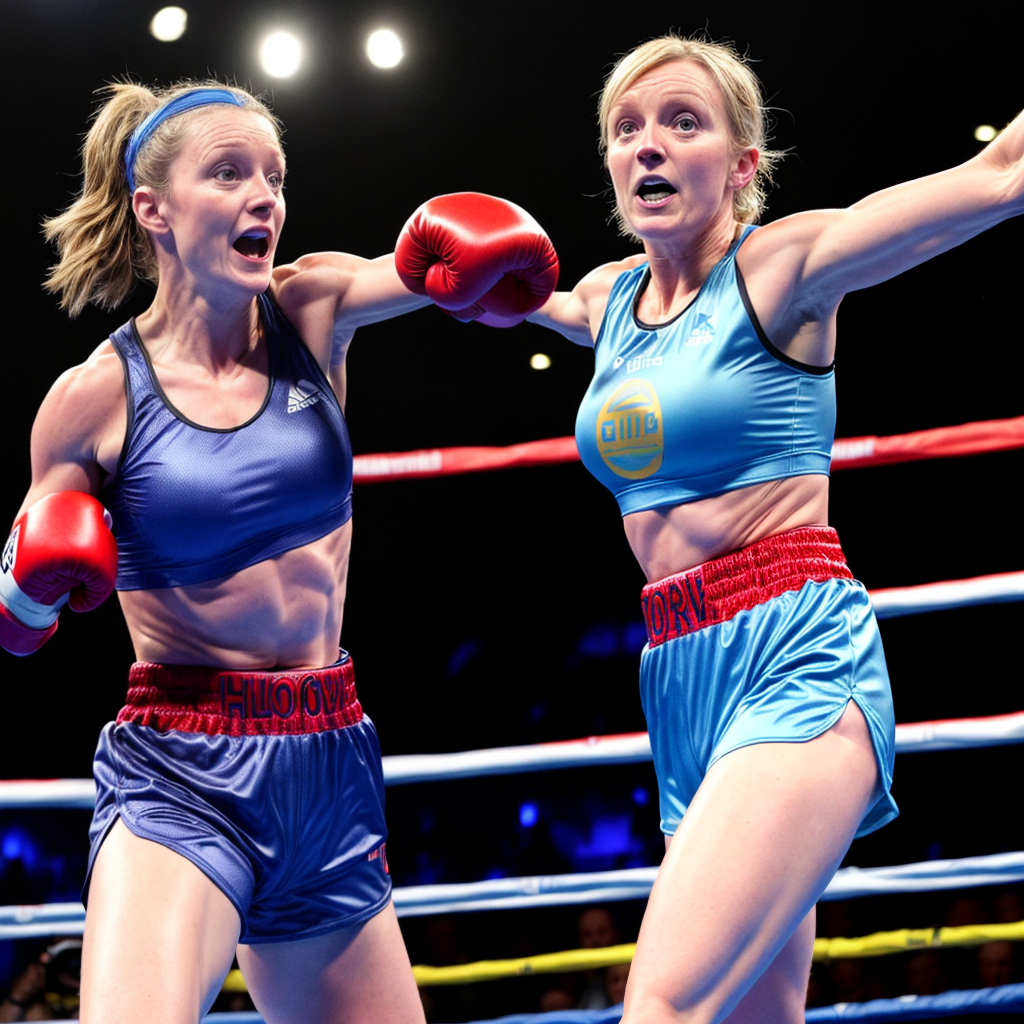 liz truss in boxing ring