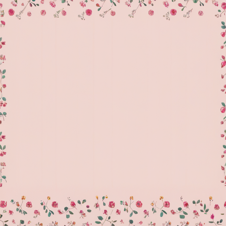 Delicate Floral Border Design on Soft Pink Background for Elegant Decor