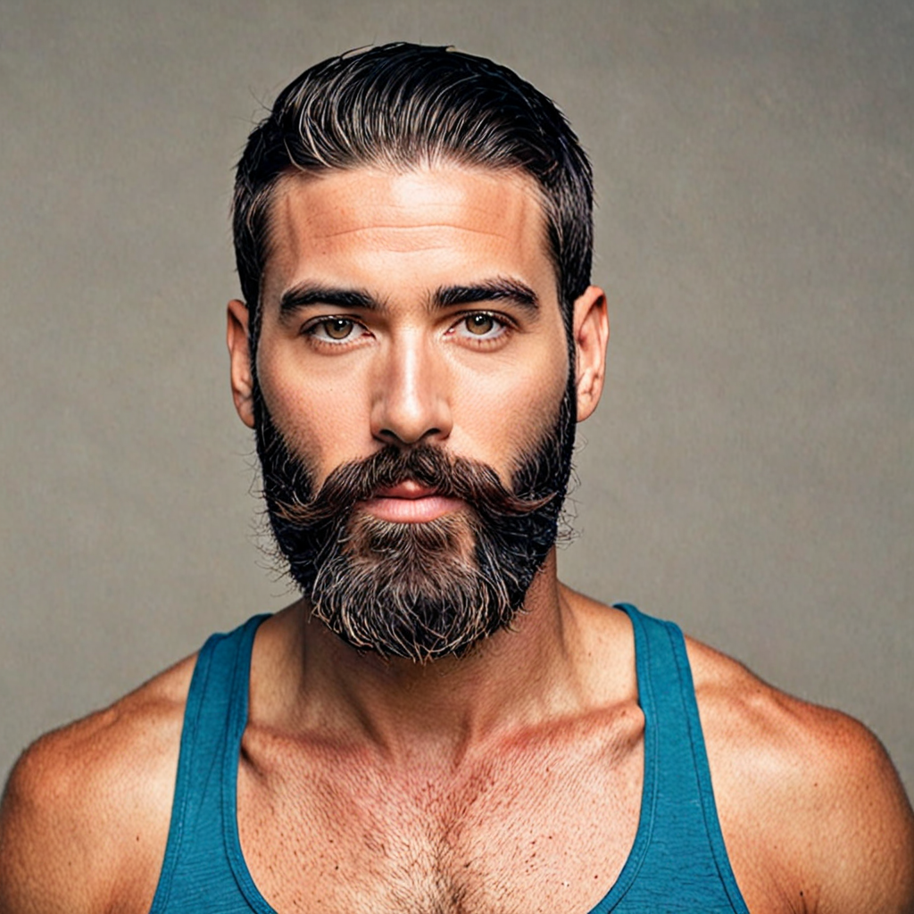 Guy with short hair and long black beard