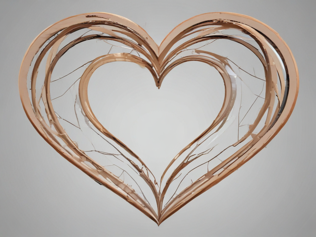 Intricate Heart Sculpture with Shattered Elements Symbolizing Fragile ...