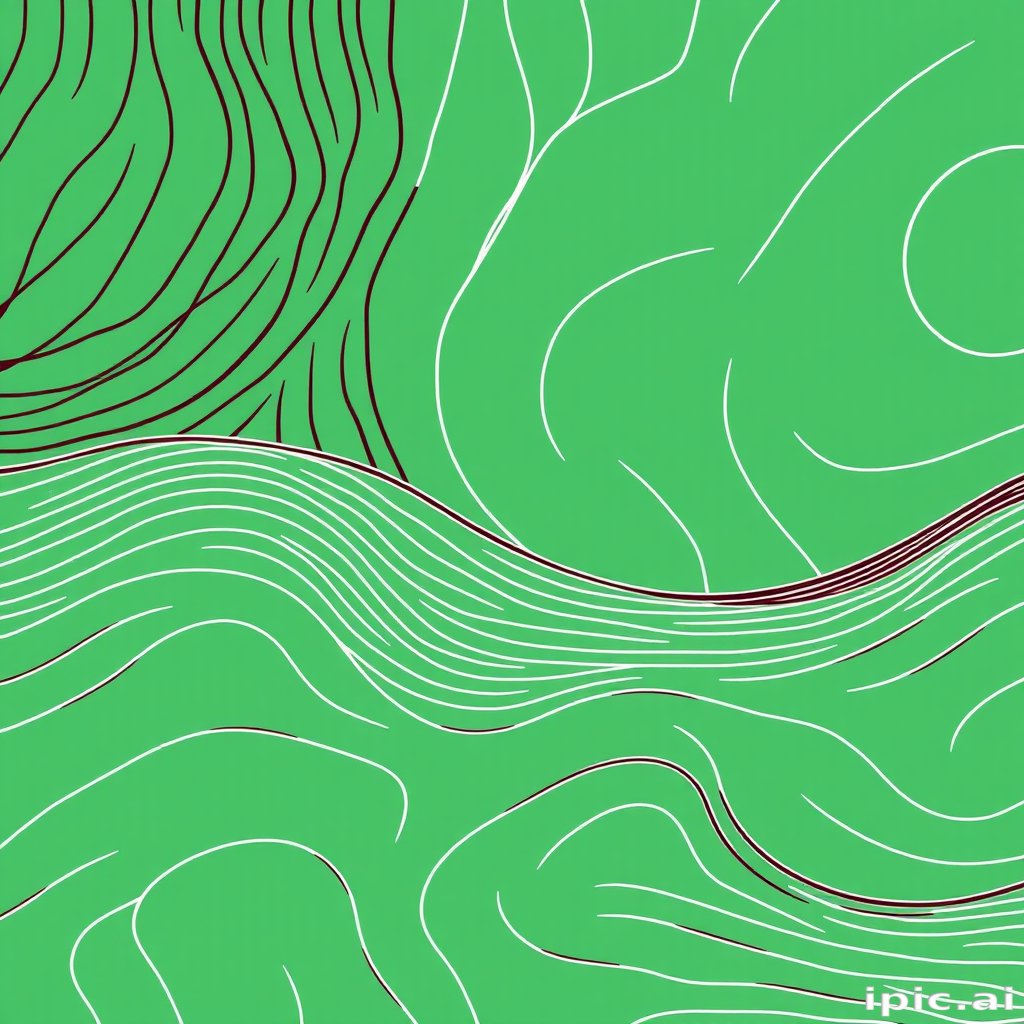 Abstract Design Featuring Flowing Lines and Curved Patterns on Green ...