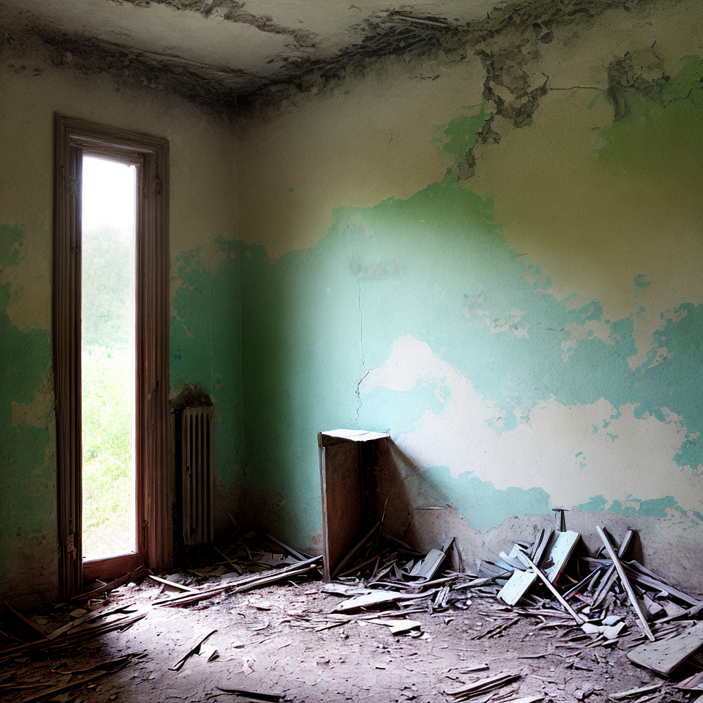 An old abandoned house with a creaky front door