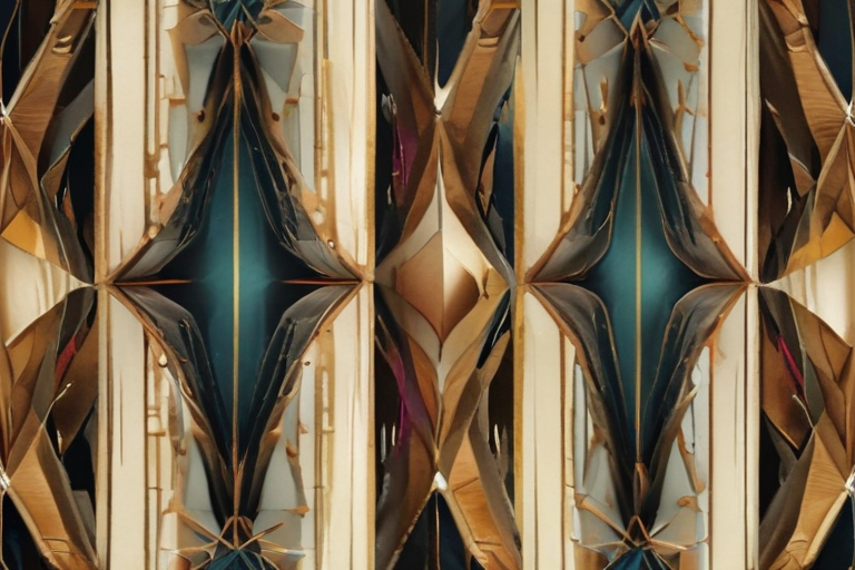 Intricate Patterns of Overlapping Books Creating a Symmetrical Visual ...