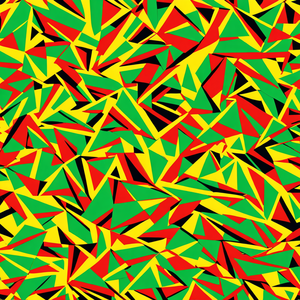 reggae aesthetic burned urban ground in yellow red green colors. flat ...