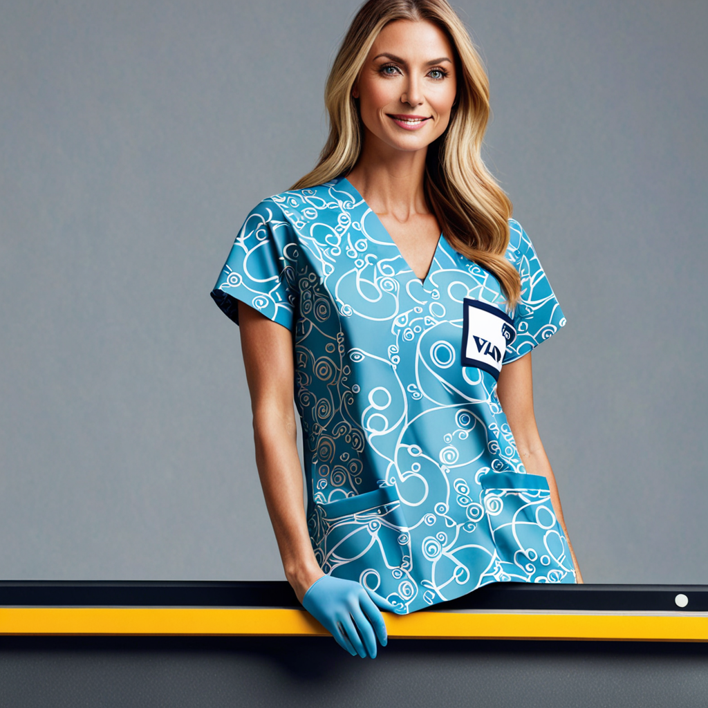 Beyond Care Scrubs printed on a billboard
