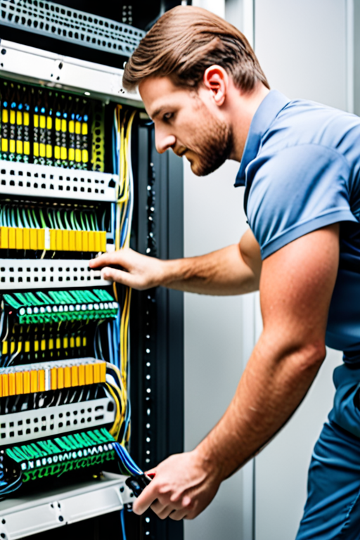 iNFORMATION TECHNOLOGY PROFESSIONAL WORKING ON INSTALLING A NETWORK ...
