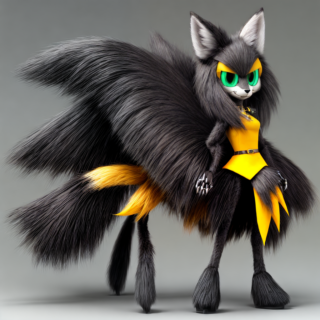 AI Nightmare Nine Tail Fox furry waifu