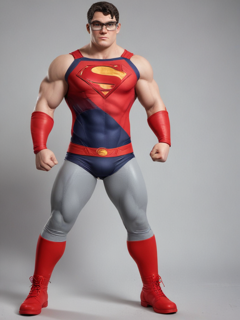 Realistic chubby high school nerd wrestler guy, realistic full body ...