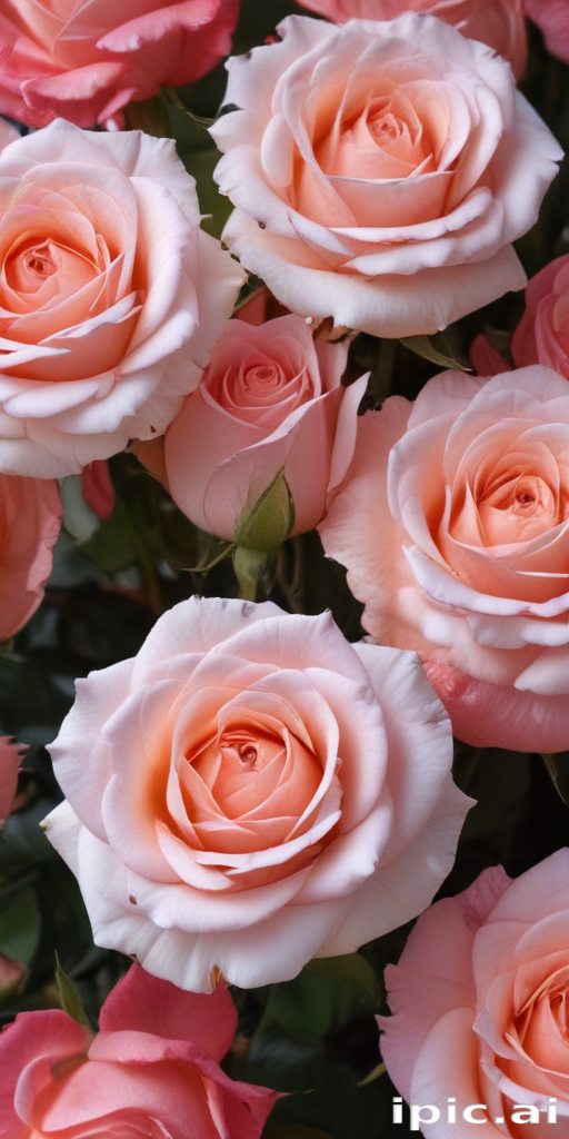 Beautiful Arrangement of Soft Pink Roses in Full Bloom Displaying Elegance