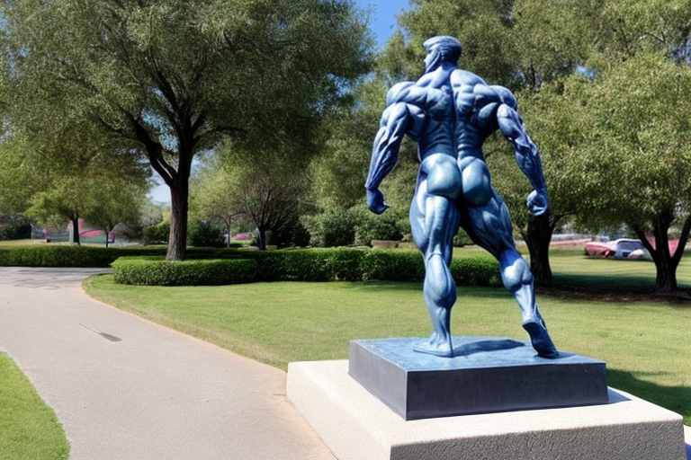 statue of a muscular man with his back, super realistic Greek style