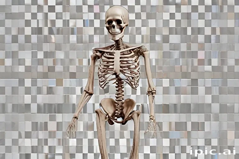 Realistic Human Skeleton Model Displayed Against a Shimmering ...