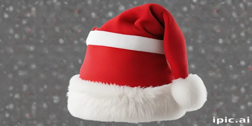 A Festive Red Santa Hat with White Fur Trim for Holiday Cheer.