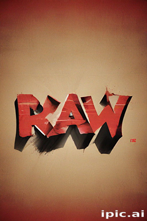 Bold and Striking Artistic Representation of the Word 'RAW' in Red