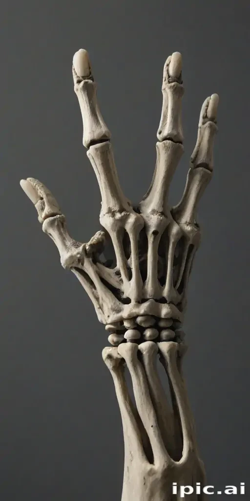 Detailed Anatomical Model of a Human Hand Skeleton Demonstrating Bone ...