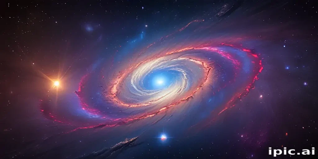 Stunning Visual of a Colorful Spiral Galaxy in Deep Space