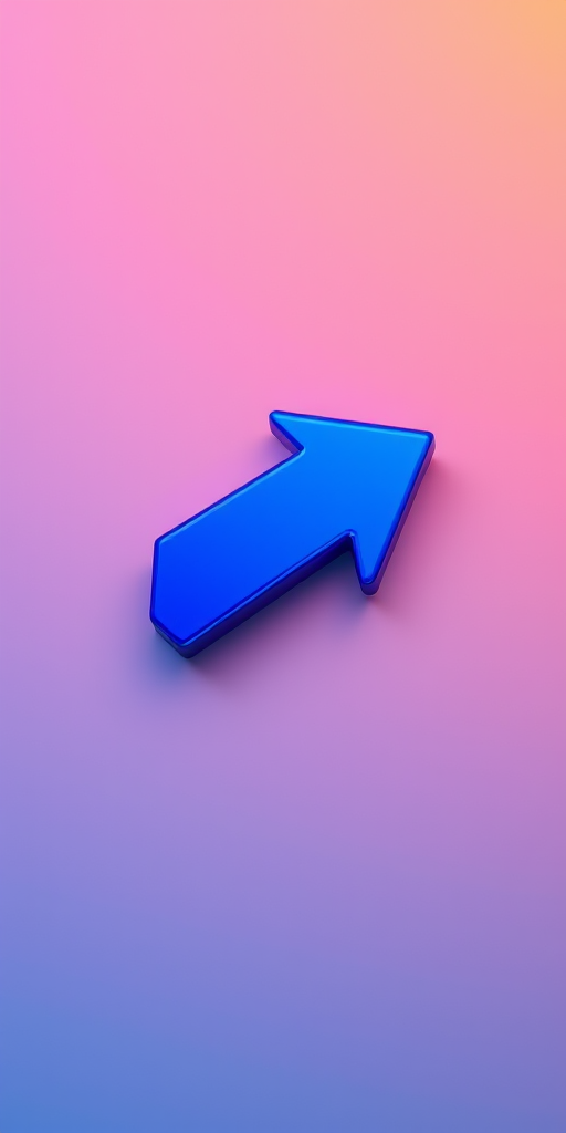 Stylized Blue Arrow Pointing Upwards Against a Soft Gradient Background