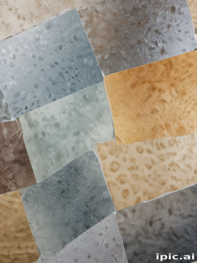 Colorful Mosaic of Textured Tiles in Various Shades and Patterns
