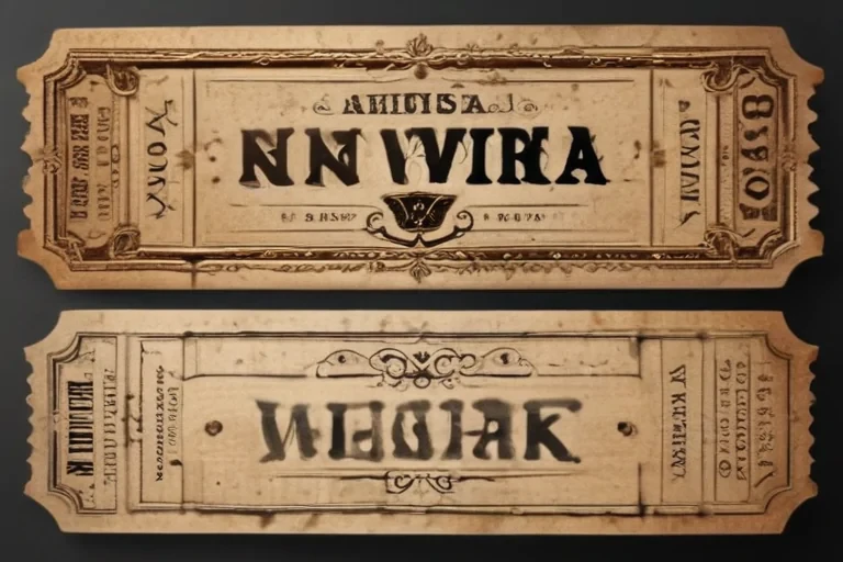 Vintage Style Ticket Design Featuring Intricate Typography and ...