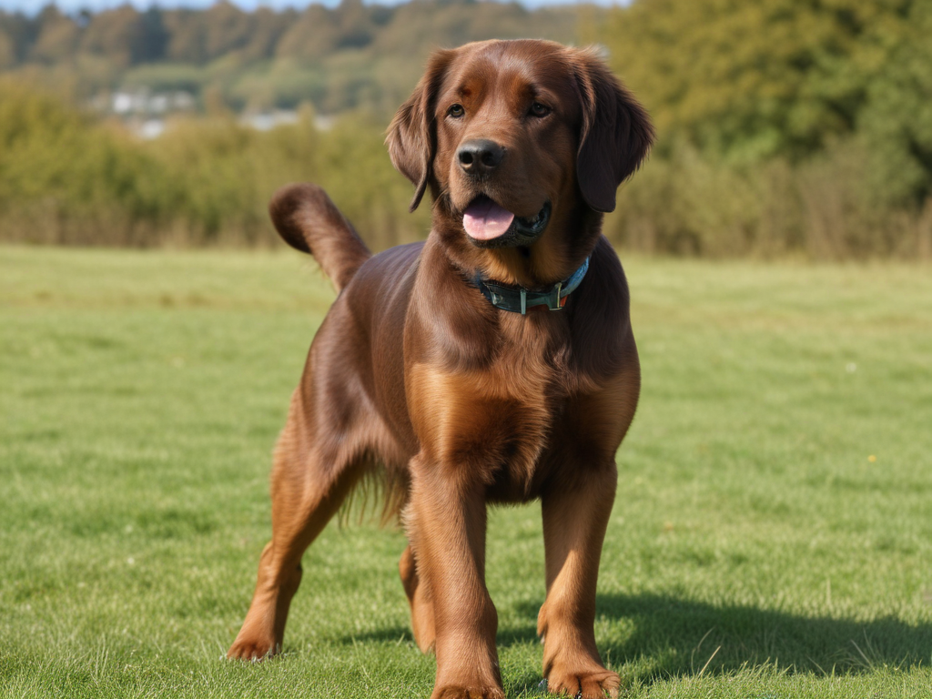 A Playful Brown Dog Enjoying a Sunny Day in the Park.