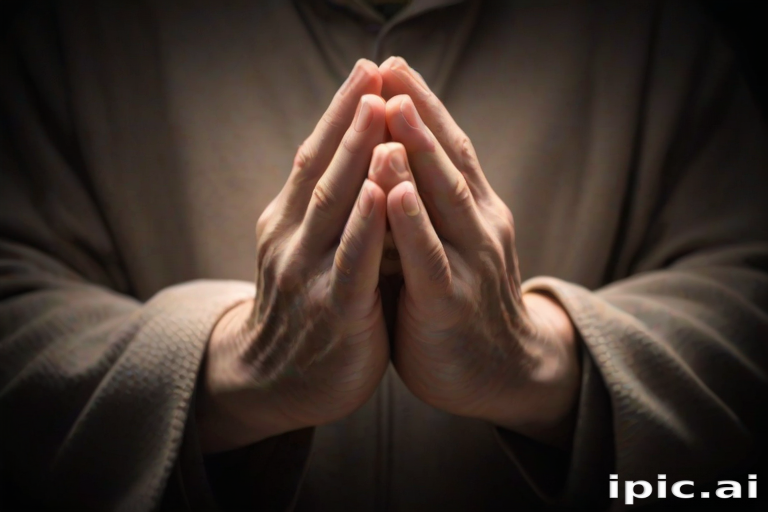 Hands in Prayer Position Signifying Peace, Hope, and Spiritual Connection