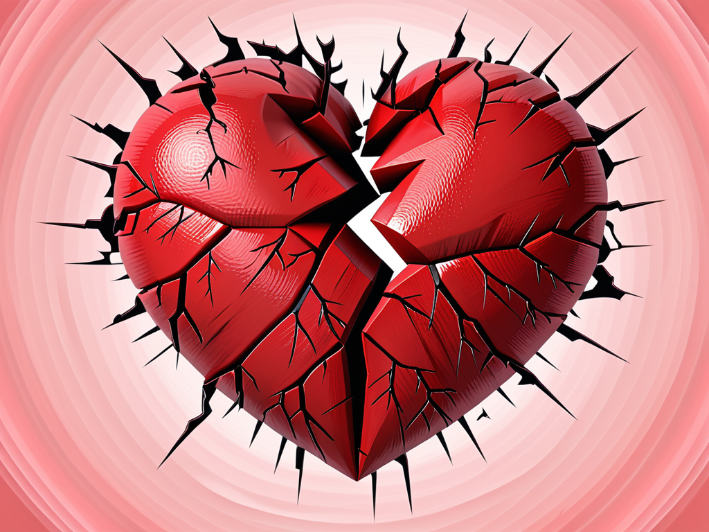 Illustration of a Cracked Heart Symbolizing Emotional Pain and Heartbreak