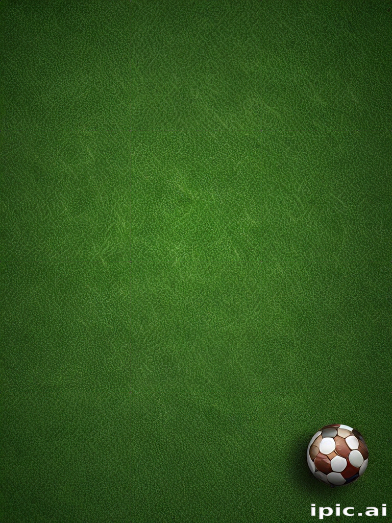 Vibrant Green Soccer Field Background with a Single Football Placed
