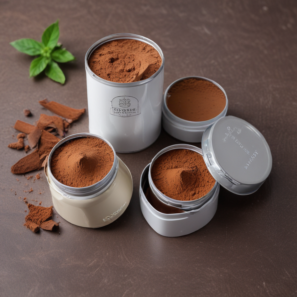 Cocoa powder tins with a logo FHG