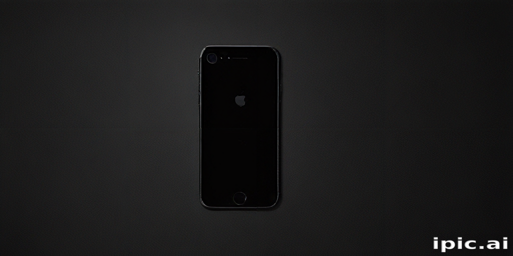 Elegant Black Smartphone Displaying the Iconic Apple Logo Against Dark ...