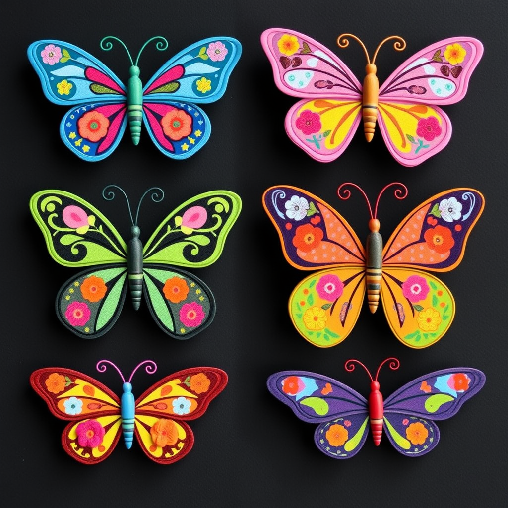 Colorful and Vibrant Butterflies Displayed in a Decorative Pattern ...
