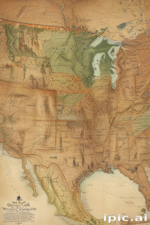 Historical Map of the Southwestern United States with Detailed ...