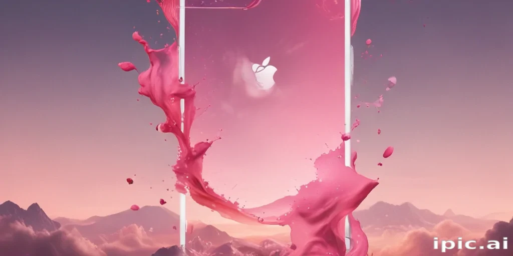 Stunning Visual of an iPhone Surrounded by Vibrant Pink Liquid Splash