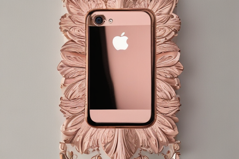 Elegant Design: A Stylish iPhone Framed by Intricate Decorative Elements