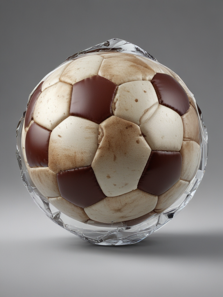 A Unique Soccer Ball Encased in a Crystal Display for Showcasing